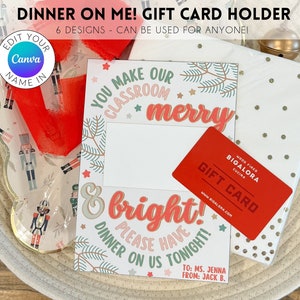 Dinner on Me Gift Card Holder for Christmas Holiday Gift | Christmas ...