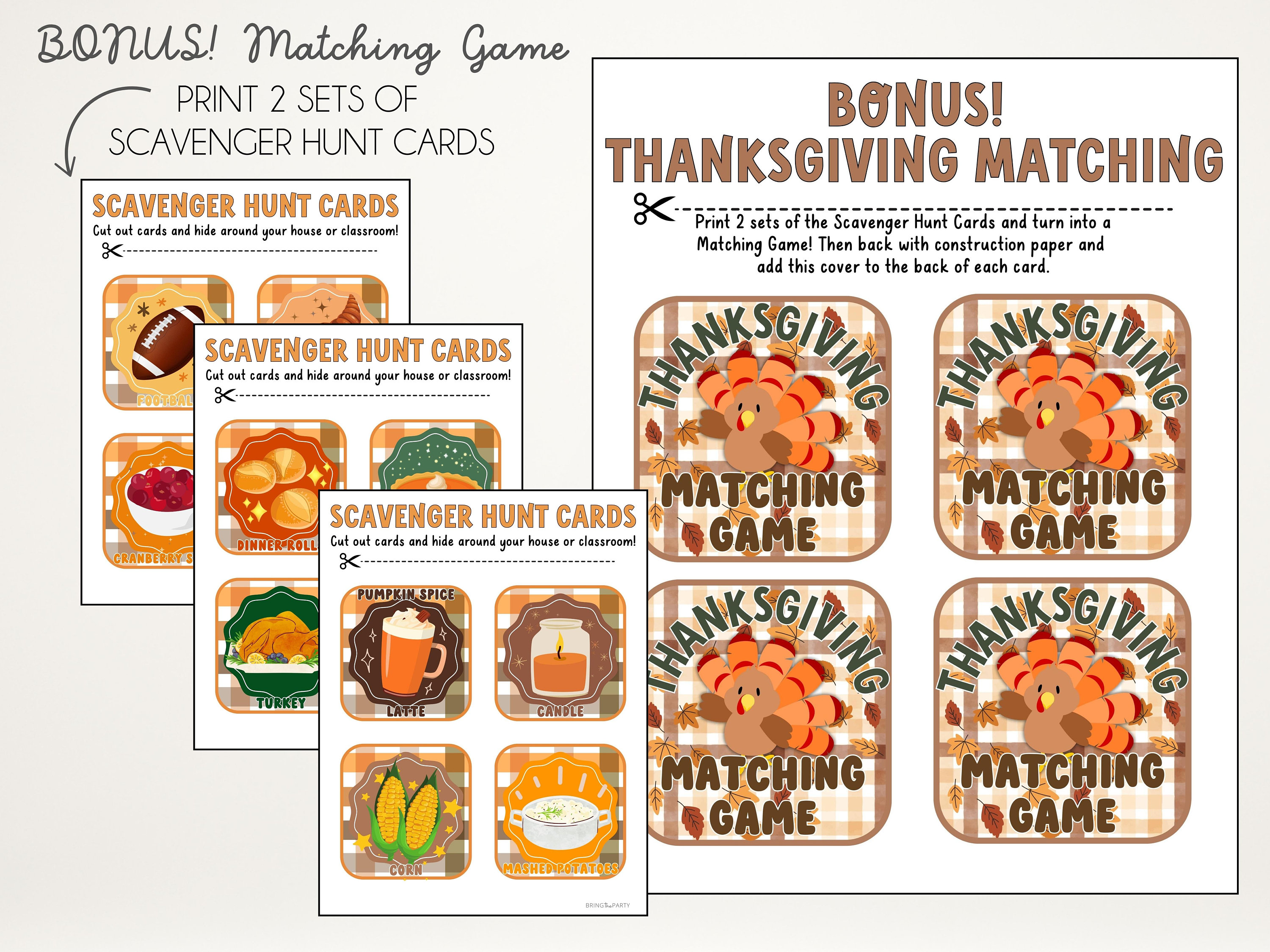 Printable Thanksgiving Scavenger Hunt | Thanksgiving Kids Activity ...