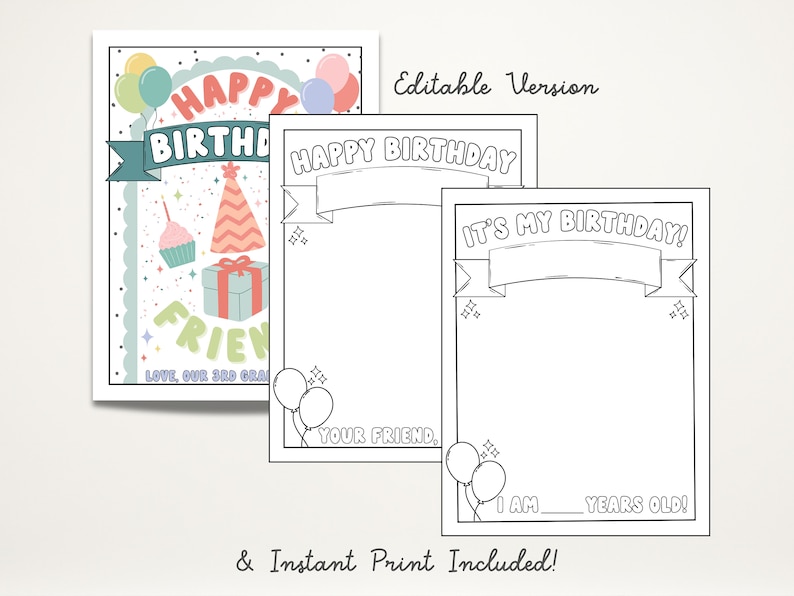 Student Birthday Book Classroom | Birthday Gift Student | Instant ...