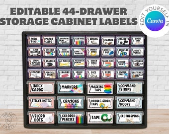 Customizable Labels for Storage Unit, 24-drawer Plastic Storage Cabinet ...