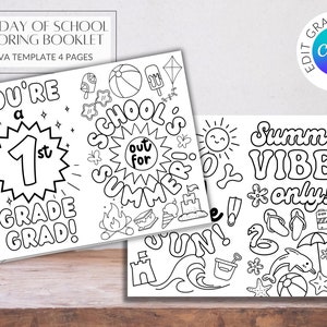 Last Day of School Coloring Booklet | Editable Canva Template Coloring ...