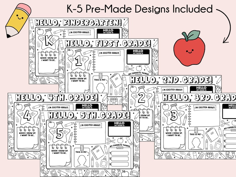 Printable First Day of School Placemats | Back to School Activity ...