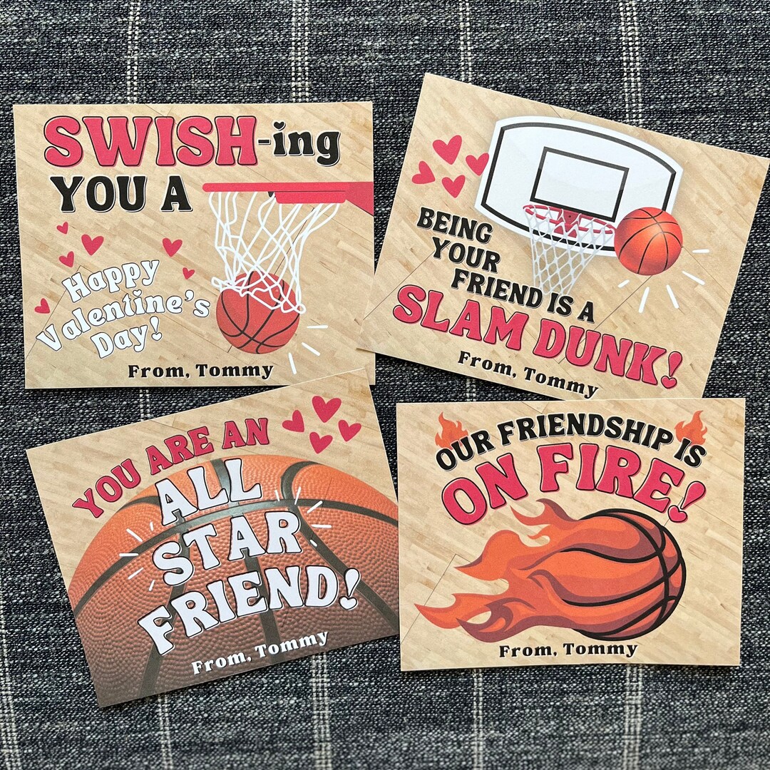 Editable Basketball Valentine | Sports Valentine | School Valentine ...