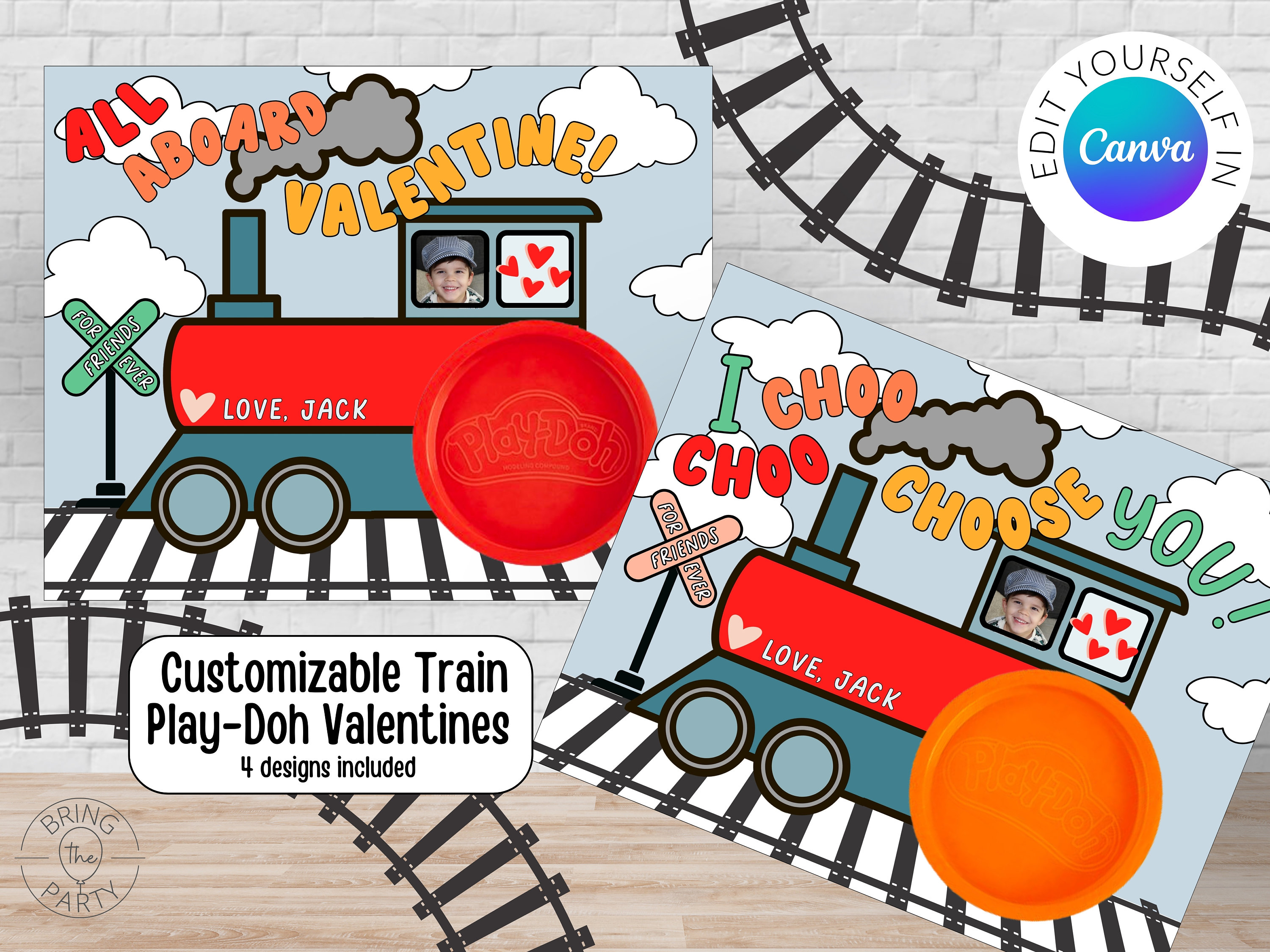 Train Valentine Play-doh Card | Choo Choose You Valentine Gift Tag ...