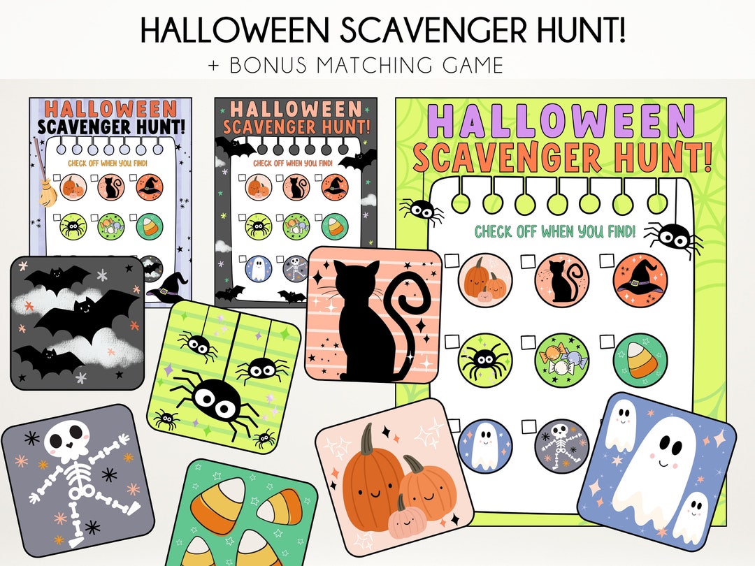 Printable Halloween Scavenger Hunt | Halloween Kids Activity ...