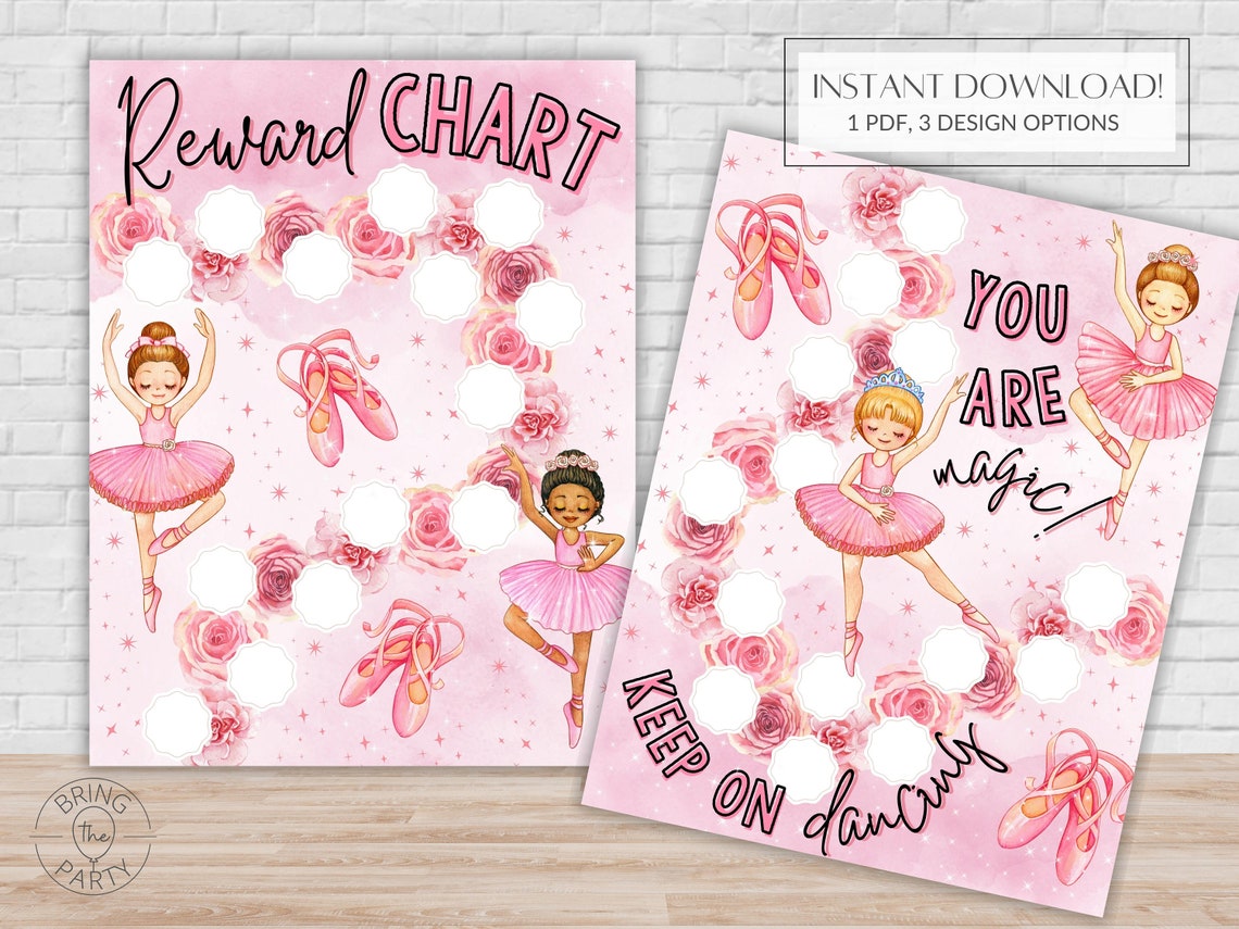 Reward Chart Potty Training Chart Ballet Reward Chart - Etsy