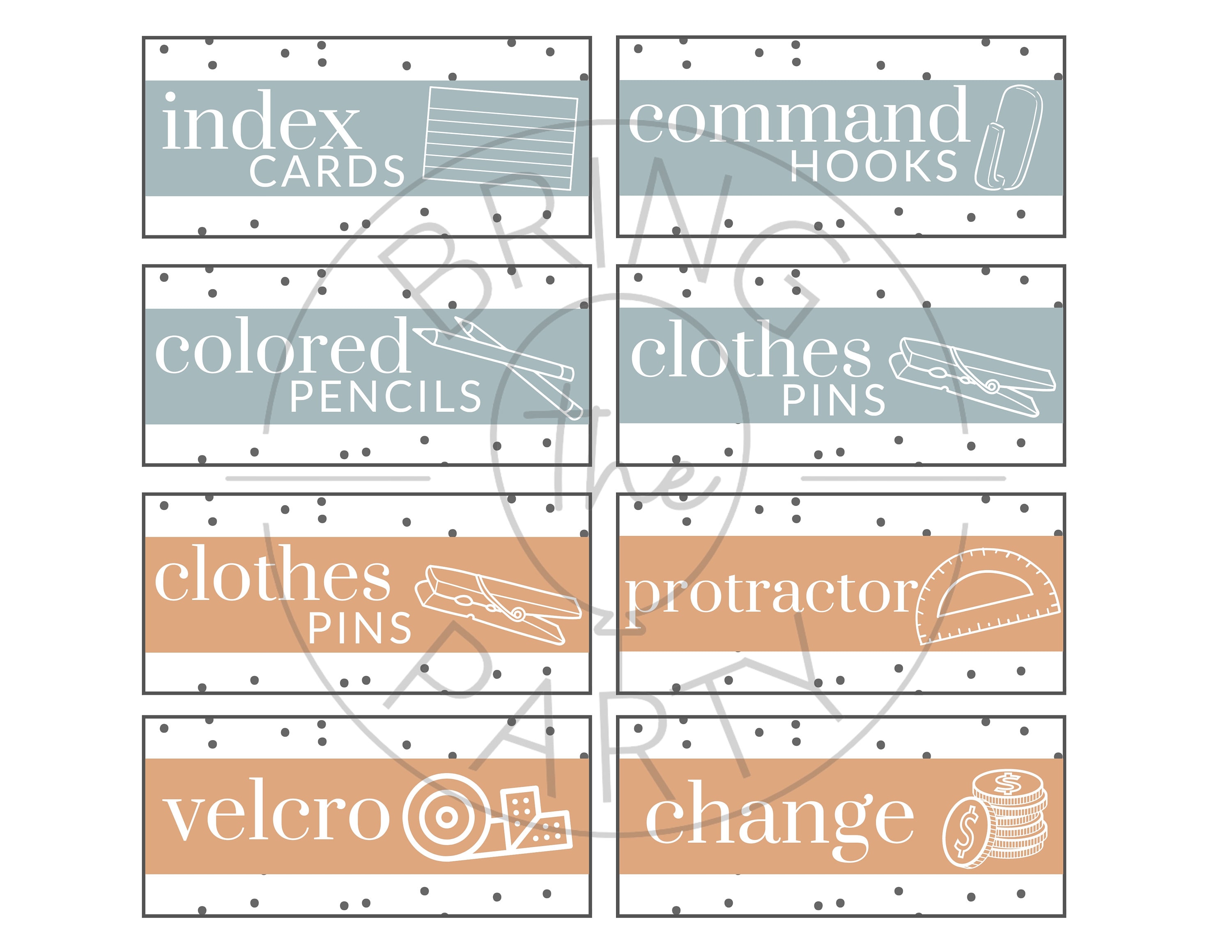 Neutral Calming Labels for Drawer Storage | 24-drawer Plastic Storage ...