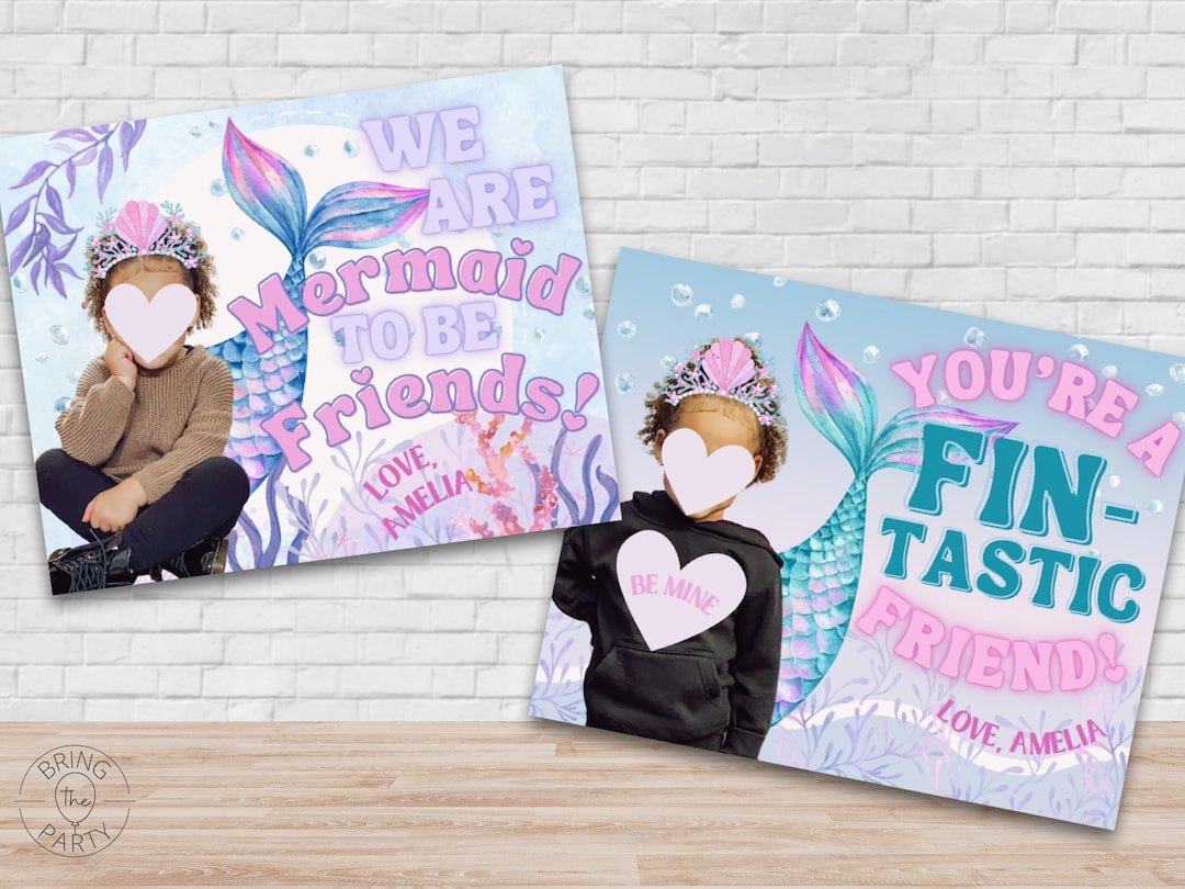 Personalized Mermaid Valentine Magical Valentine Ocean Valentine School ...