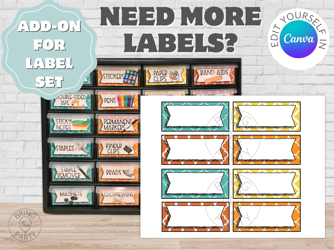 ADD ON EDITABLE Labels for Storage Unit, 24-drawer Plastic Storage ...