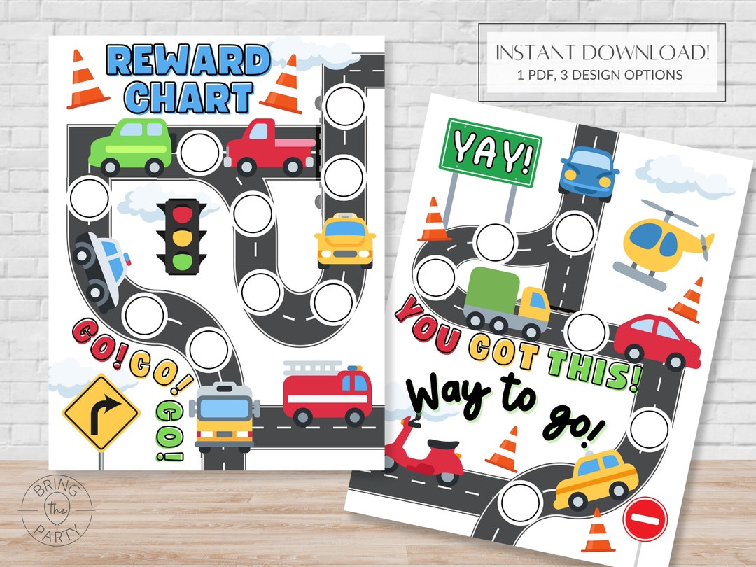 Reward Chart | Potty Training Chart | Cars Reward Chart | Cars Sticker ...