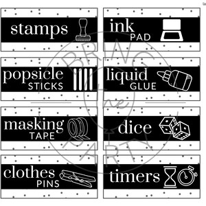 Classic Black & White Labels for Drawer Storage | 24-drawer Storage ...