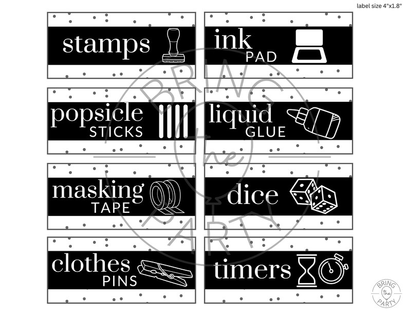 Classic Black & White Labels for Drawer Storage | 24-drawer Storage ...