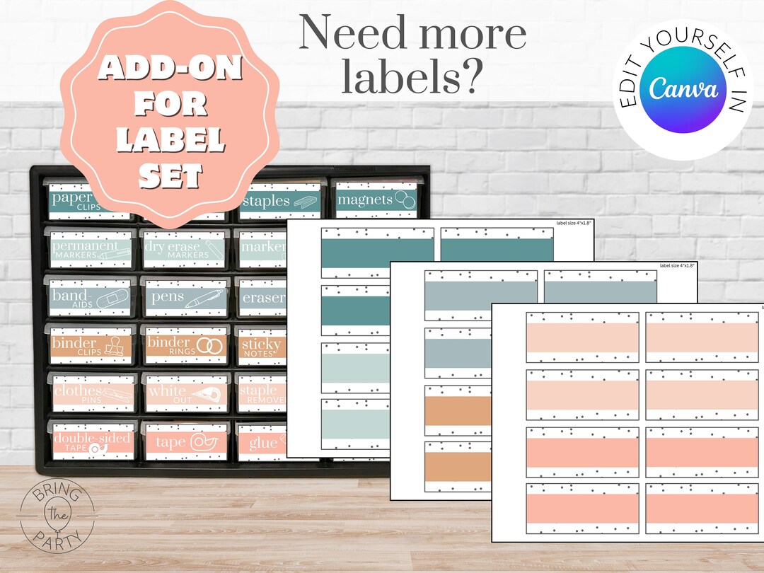 ADD ON EDITABLE Neutral Calming Labels for Storage Drawers | 24-drawer ...