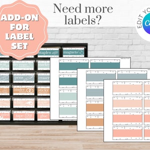 ADD ON EDITABLE Neutral Calming Labels for Storage Drawers | 24-drawer ...
