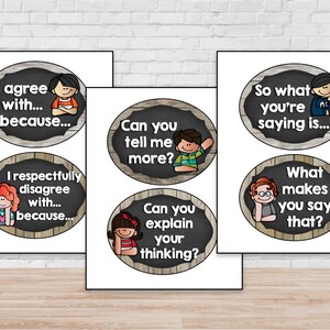 Accountable Talk Classroom Posters, Sentence Starters, Student Chart ...