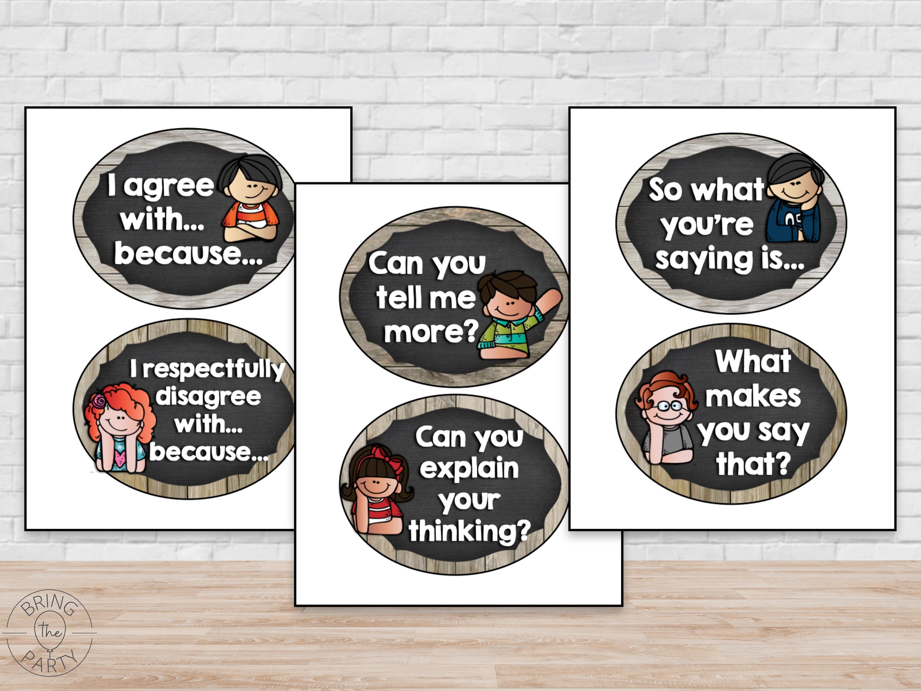 Accountable Talk Classroom Posters, Sentence Starters, Student Chart ...