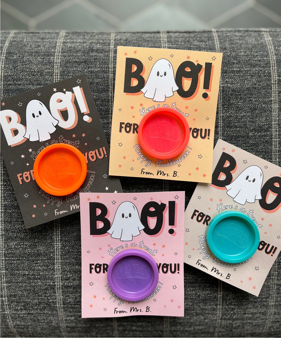 Halloween Play-doh Card | BOO! Halloween Gift Tag | Canva Template ...