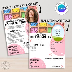Editable Tutoring Flyer | Summer Tutor Flyer | Instant Download ...