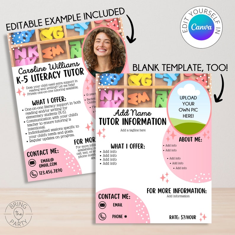Editable Tutoring Flyer | Summer Tutor Flyer | Instant Download ...