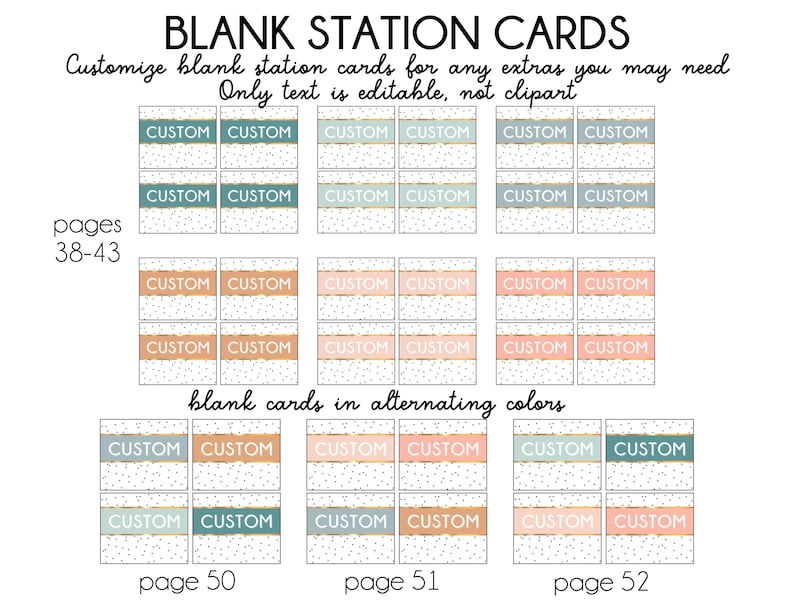 Neutral Calming Colors Center Signs | Preschool Station Cards ...