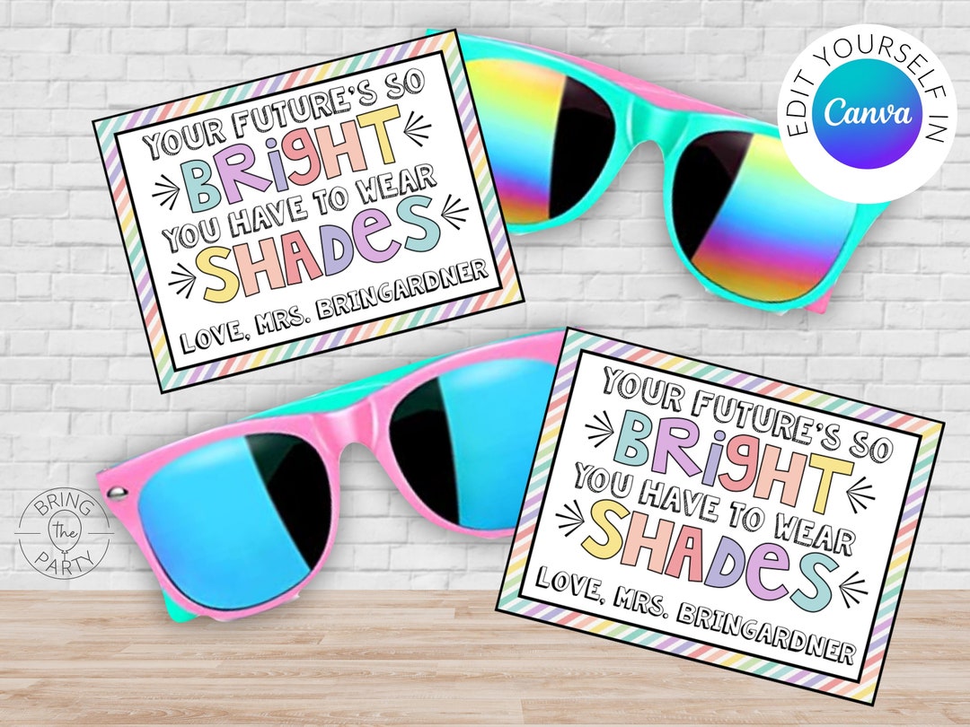 Back to School/end of School Year SUNGLASSES Label Gift - Etsy