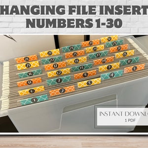 Hanging File Folder Number Insert Labels Alphabet Hanging File Inserts ...
