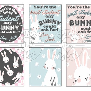 Editable Easter Teacher Gift Tag, Student Gift Tag, Bunny Gift Tag ...