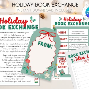 Holiday Book Exchange | Classroom Secret Santa | Book Exchange ...