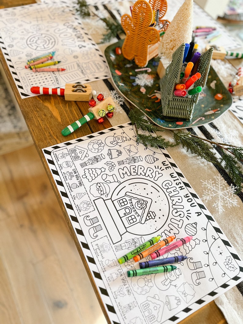 Printable Christmas Holiday Placemats | Christmas Activity Placemat ...