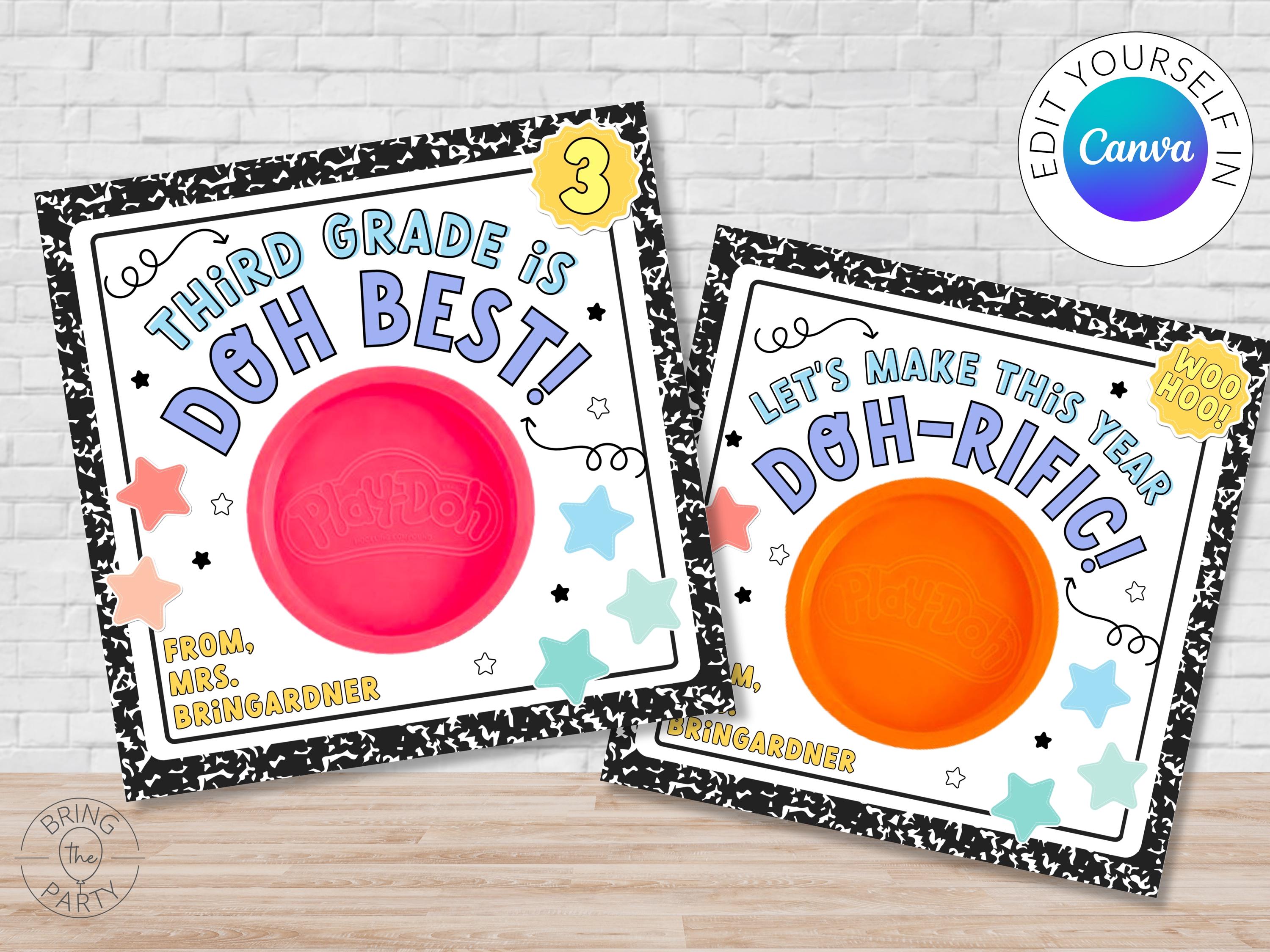 Editable First Day of School Play-doh Cards | Student Gift | Non-food ...