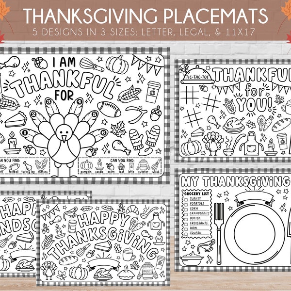 Thanksgiving Placemat - Etsy