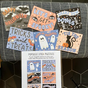 Halloween Popsicle Stick Puzzle Printable | Halloween Preschool ...