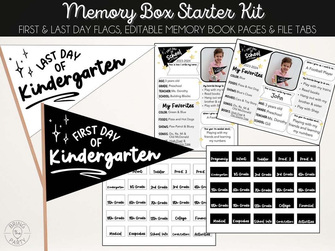 Memory Box Starter Kit Bundle | Black and White Memory Pages | Kids ...