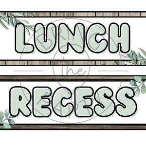 Digital Clock Daily Schedule Cards, Editable Canva Template, Greenery ...