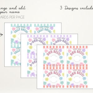 Editable Candy Hearts Play-doh Valentine | Class Valentine Cards | Non ...