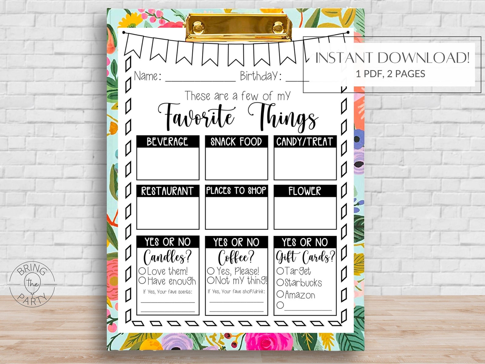 Teacher Favorite Things Survey | Instant Download | Beginning of the ...
