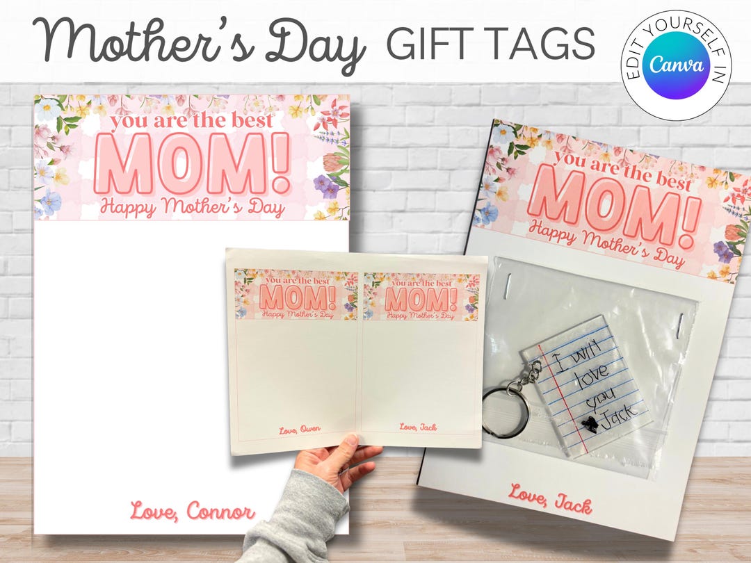 Editable Mother's Day Card Printable Tag | Mom Gift Tag | Digital ...