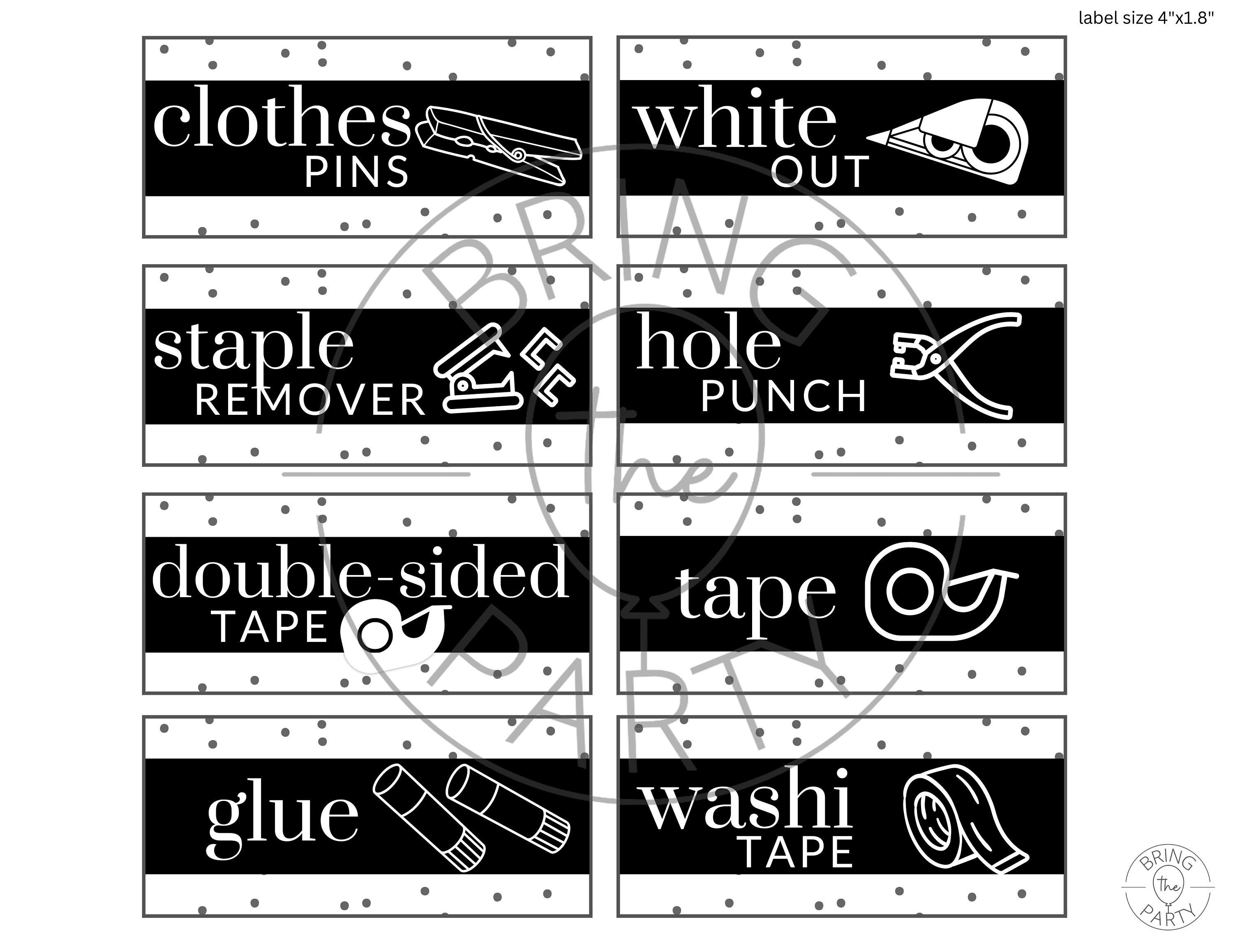 Classic Black & White Labels for Drawer Storage | 24-drawer Storage ...