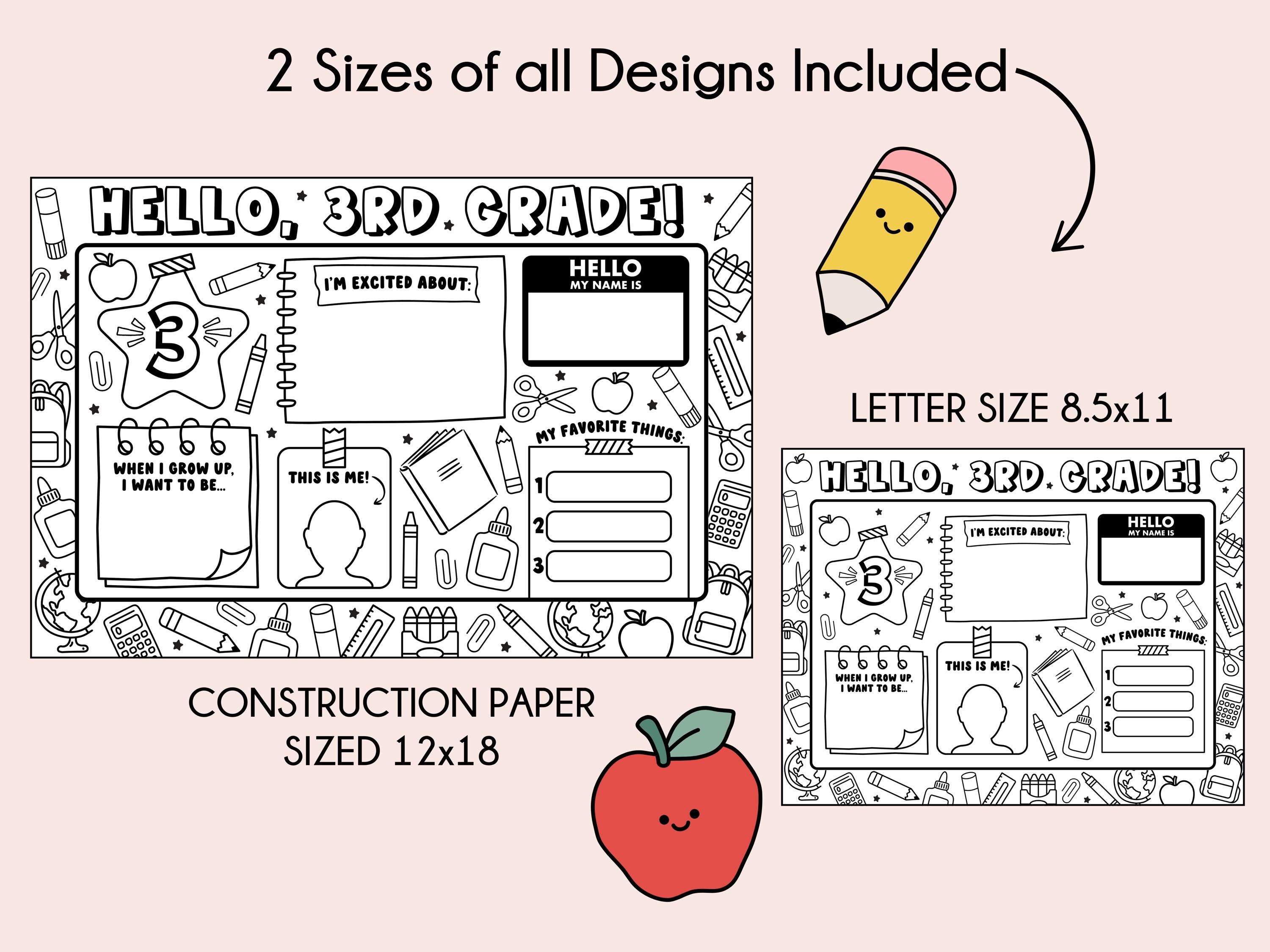 Printable First Day of School Placemats | Back to School Activity ...