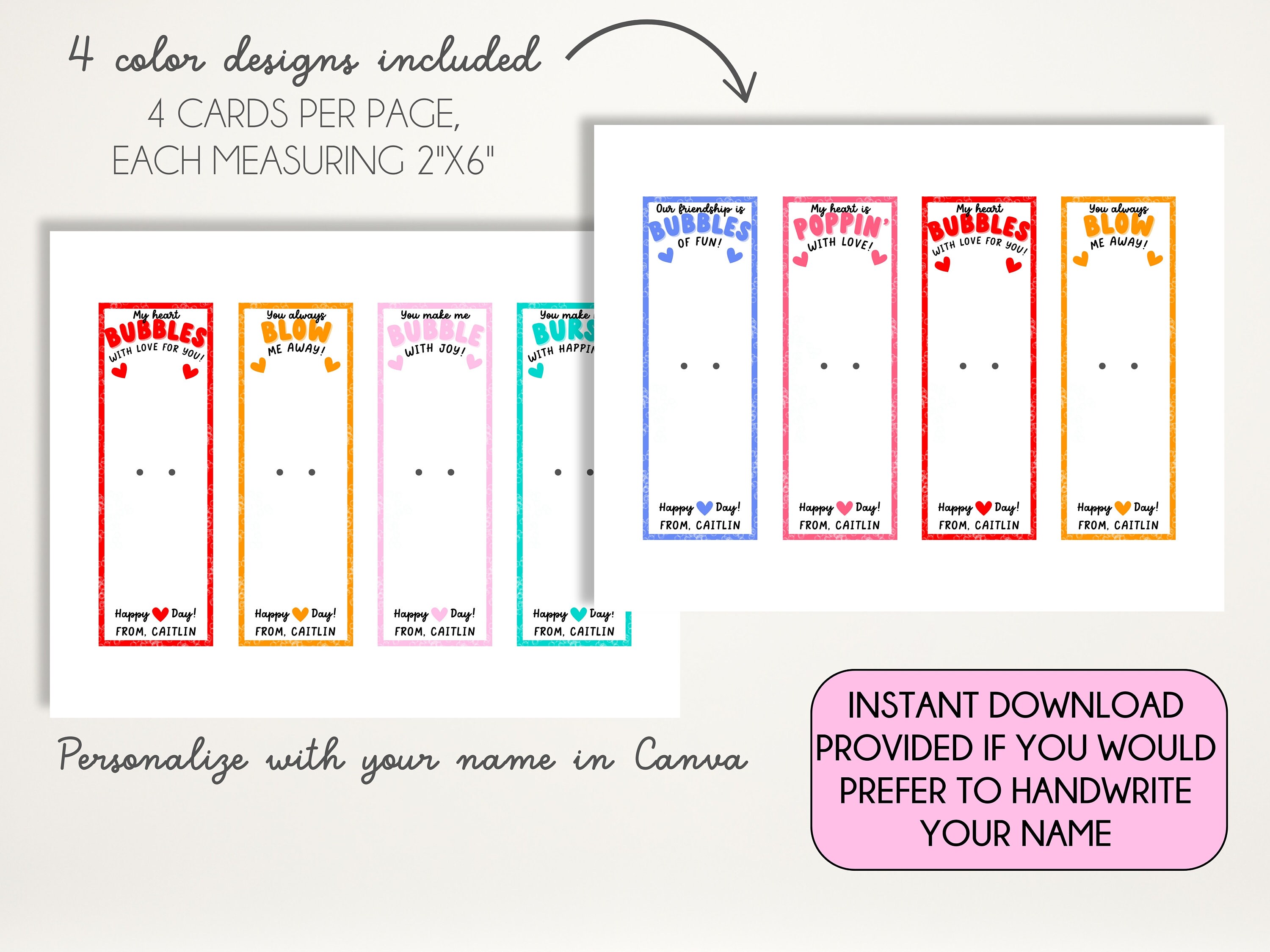 Editable Bubbles Valentine Printable | Kids Bubble Valentine | Non-food ...