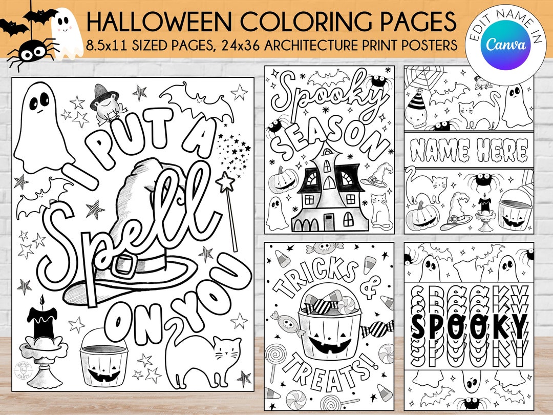 Halloween Coloring Pages | Architecture Print Coloring Posters ...