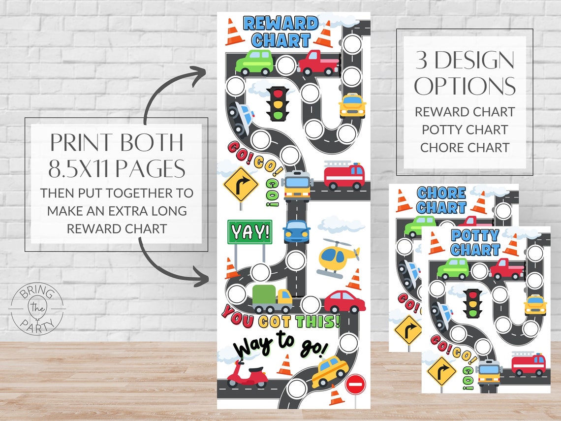 Reward Chart | Potty Training Chart | Cars Reward Chart | Cars Sticker ...