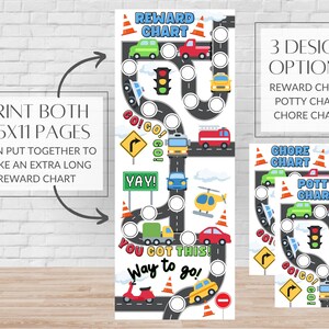 Reward Chart | Potty Training Chart | Cars Reward Chart | Cars Sticker ...