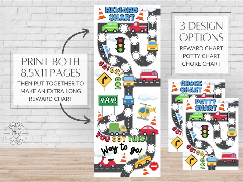 Reward Chart Potty Training Chart Cars Reward Chart Cars - Etsy