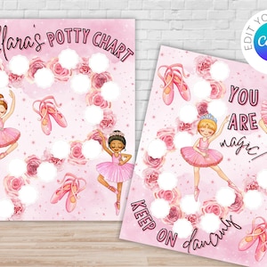 Editable Potty Chart | Potty Training Chart | Ballet Sticker Chart ...