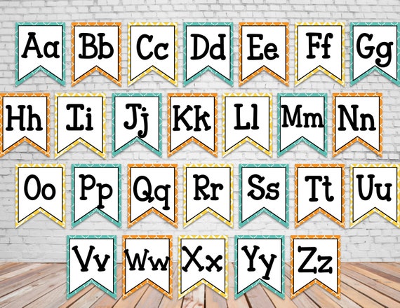 ALPHABET BANNER Classroom Word Wall ABC Classroom Decor - Etsy