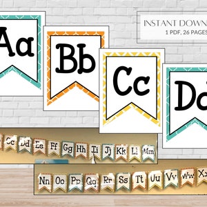 ALPHABET BANNER Classroom, Word Wall ABC, Classroom Decor, Teacher ...