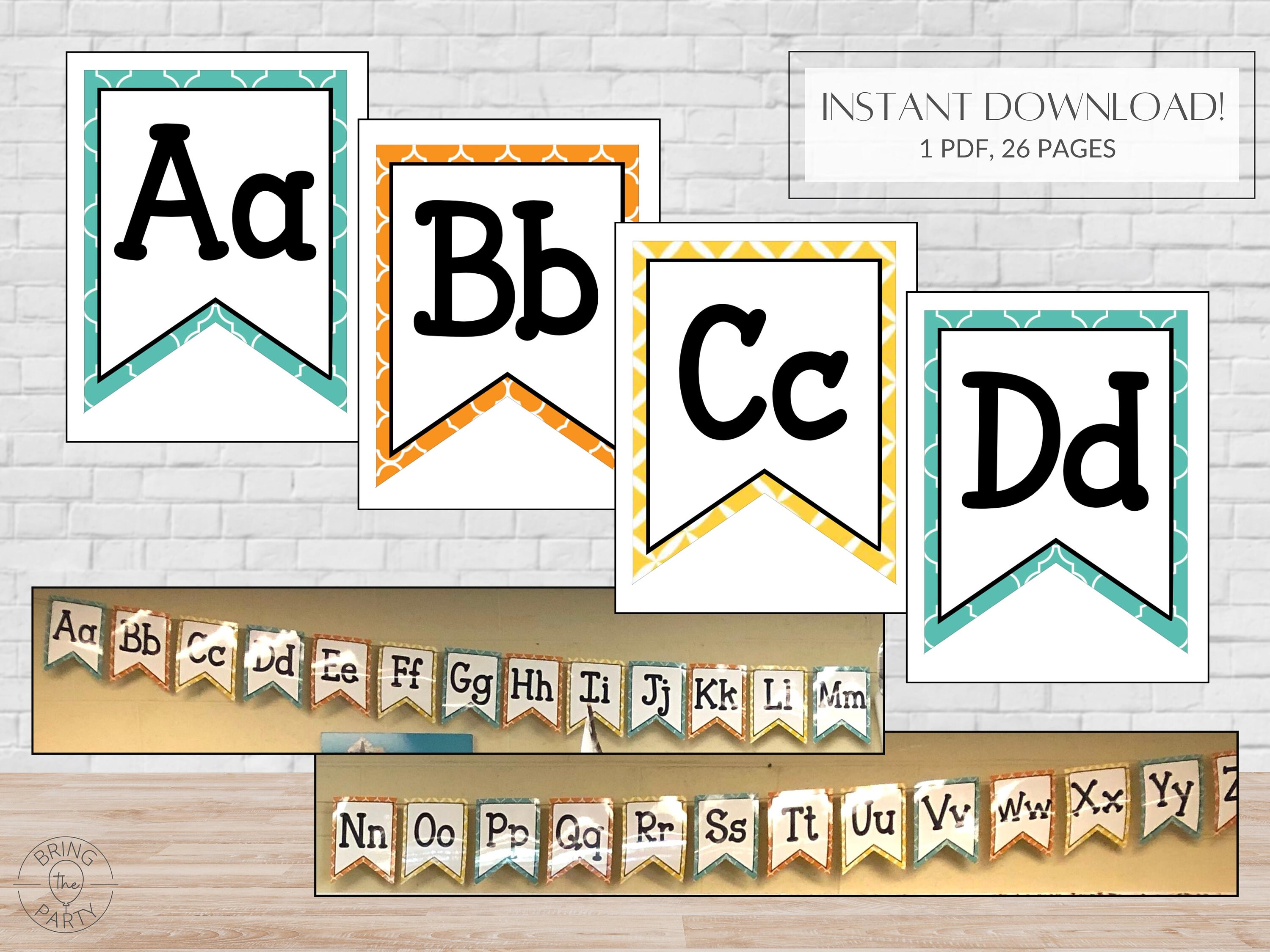 ALPHABET BANNER Classroom, Word Wall ABC, Classroom Decor, Teacher ...