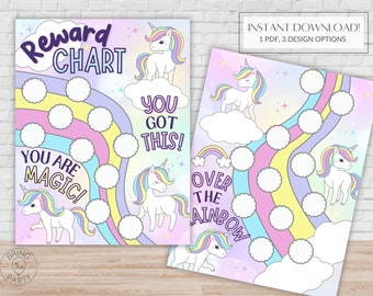 Unicorn Potty Chart, Unicorn Printable, Unicorn Reward Chart, Unicorn ...