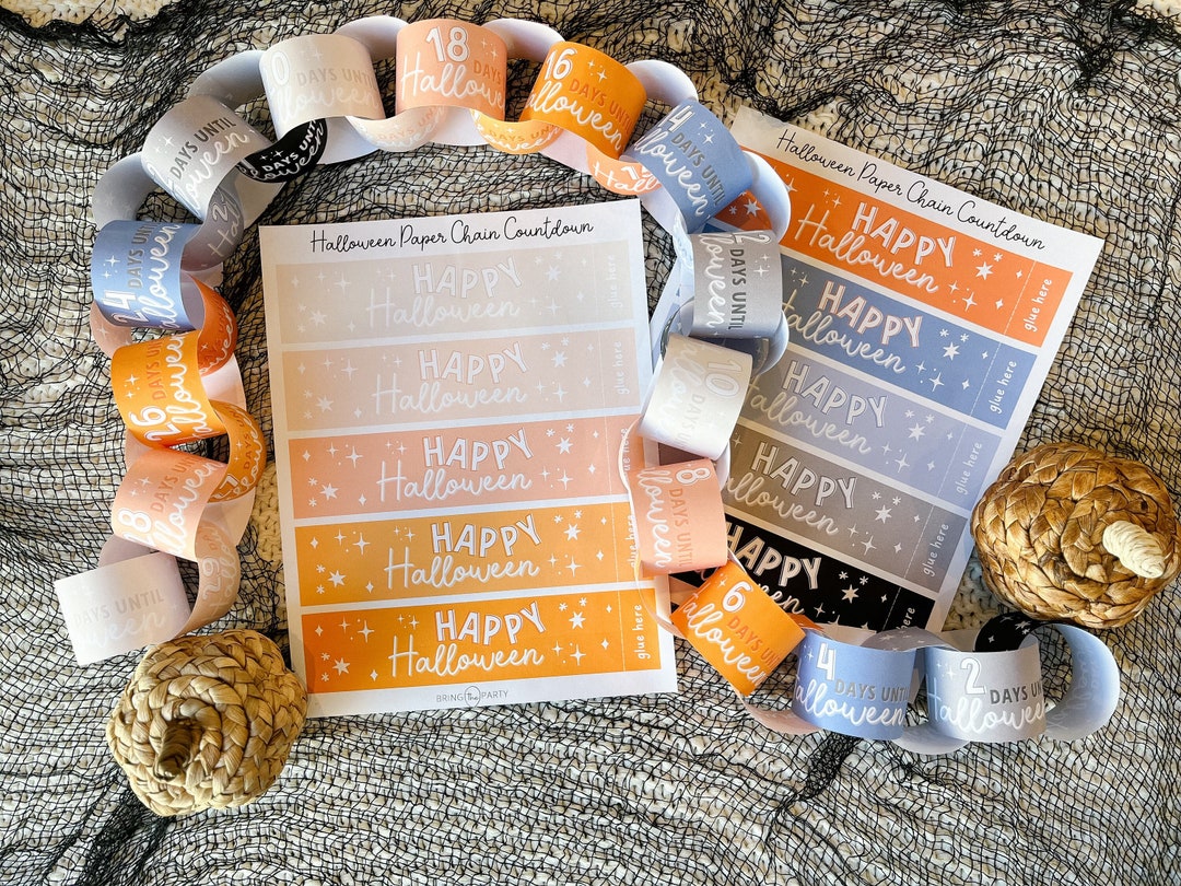 Halloween Countdown Paper Chain | Purple Pumpkin Halloween Advent for ...